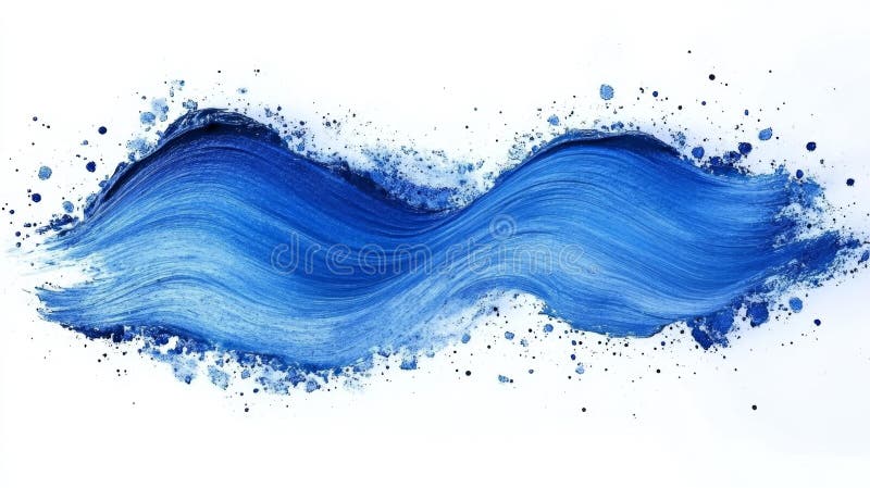 Abstract Blue Wave Paint Stroke with Splatter Generative AI Stock ...