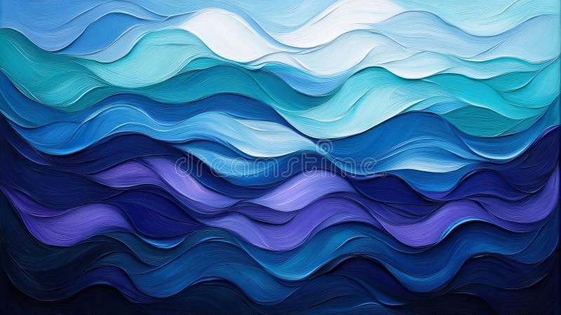 Abstract Blue Wave Painting Deep Hues Ocean Stock Illustration ...