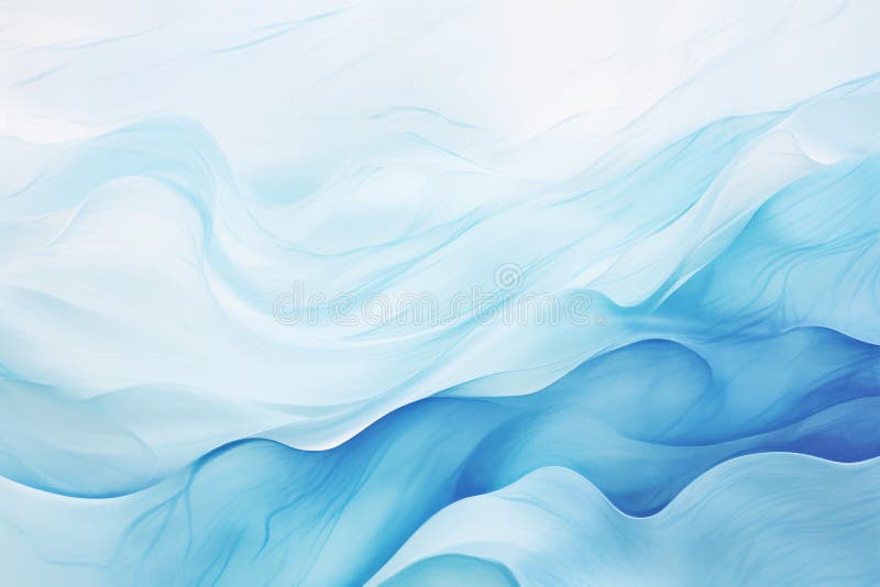 Abstract Blue Wave Painting Stock Illustration - Illustration of ...