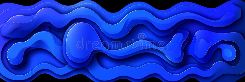 Abstract Blue Wave Paper Cut Background Design Stock Illustration ...
