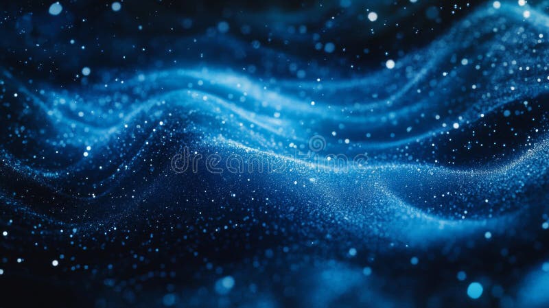 Abstract Blue Wave Particle Background Stock Illustration ...