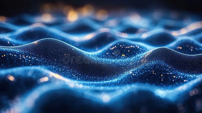 Abstract Blue Wave Particles Background Stock Illustration ...