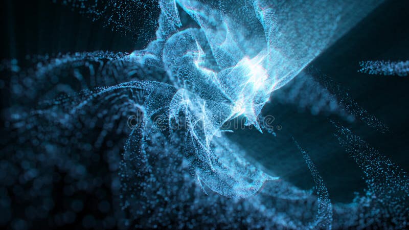 Abstract Blue Wave Particles, 3d Rendering Stock Video - Video of ...