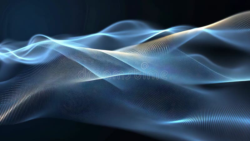 Abstract Blue Wave Pattern on Dark Background, Digital Technology ...