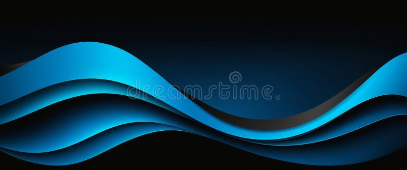 Abstract Blue Wave Pattern with Dark Background for Modern Design Stock ...