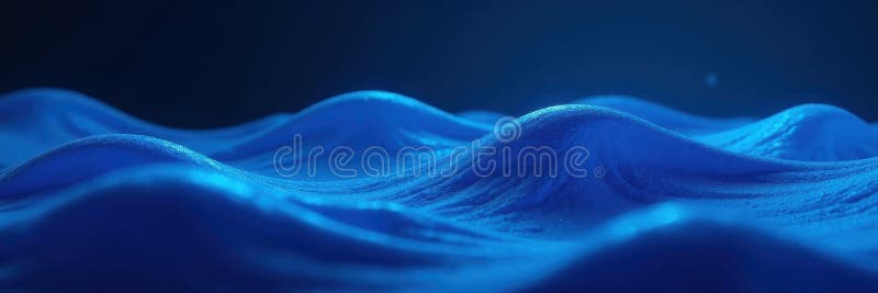 Abstract Blue Wave Pattern, Dark Background Reflection, Undulation ...