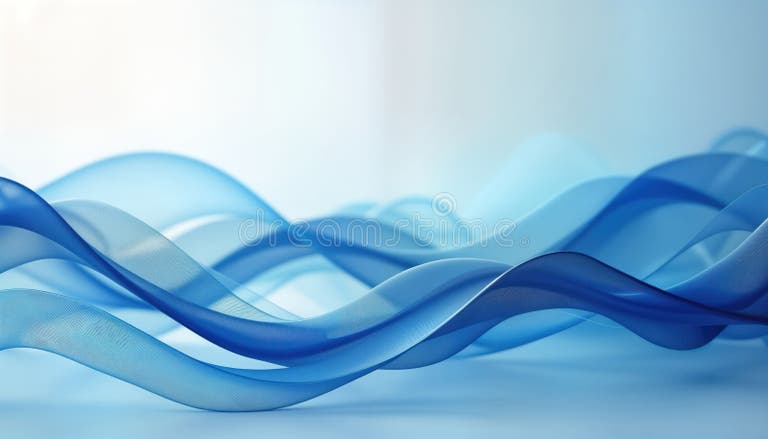 Abstract Blue Wave Pattern Design. Flowing Lines Create Dynamic Border ...