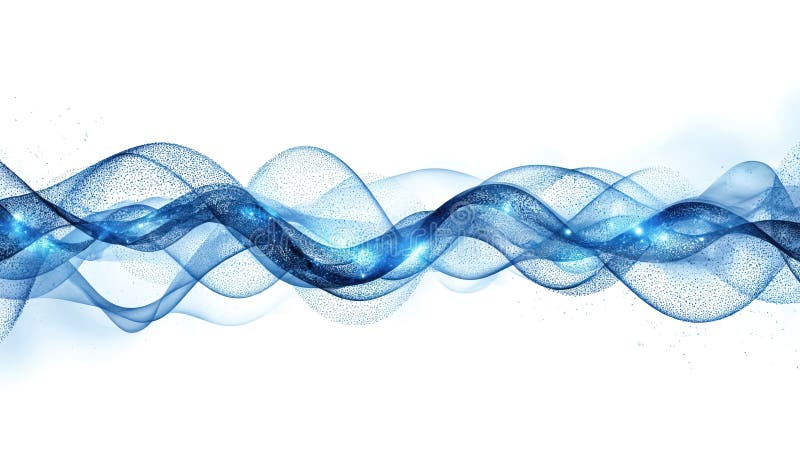 Abstract Blue Wave Pattern Featuring Dynamic Curves, Flowing Motion ...