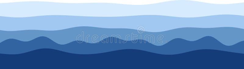 Abstract Blue Wave Pattern Featuring Various Shades in Horizontal ...