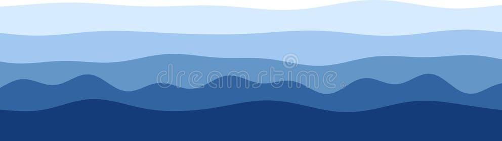 Abstract Blue Wave Pattern Featuring Various Shades in Horizontal ...