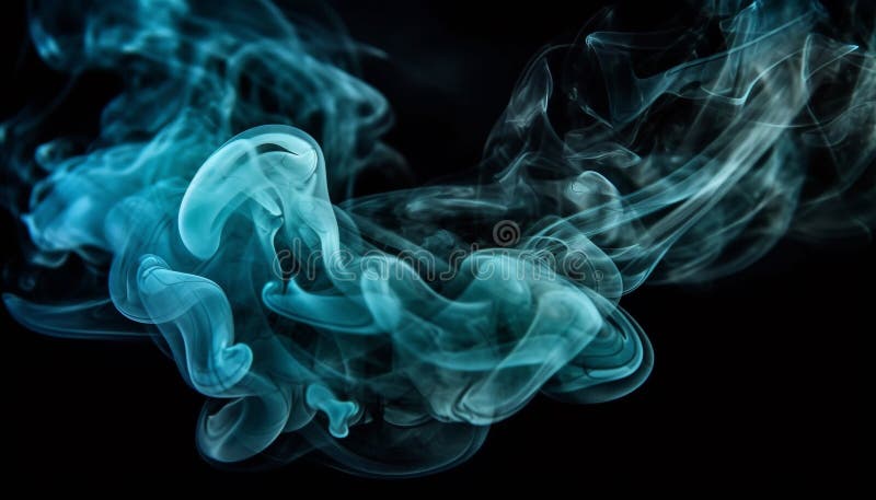Abstract Blue Wave Pattern Flowing in Smoke Generated by AI Stock ...