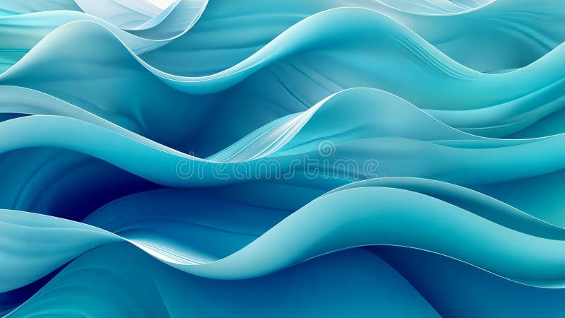 Abstract Blue Wave Pattern, Fluid Art Design. Modern Oceanic Concept ...