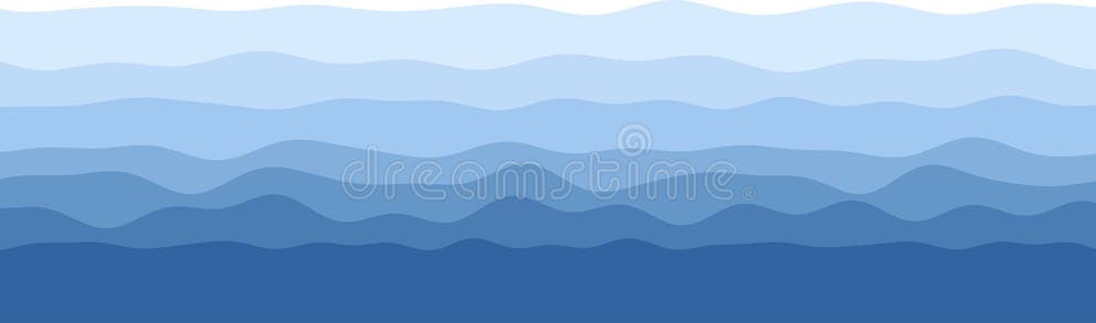 Abstract Blue Wave Pattern with Gradient Ocean Layers and Wavy Stripes ...