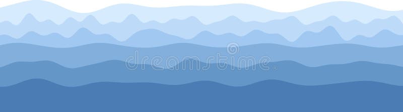 Abstract Blue Wave Pattern with Layered Mountain-like Design Stock ...