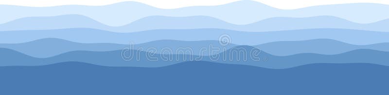 Abstract Blue Wave Pattern with Layered Ocean-inspired Curves Stock ...
