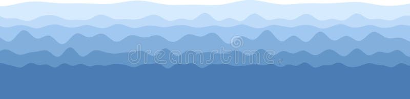 Abstract Blue Wave Pattern with Layered Sea Motif Stock Vector ...