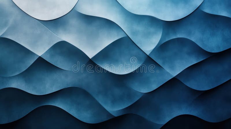 Abstract Blue Wave Pattern in Overlapping Curved Layers with Depth and ...