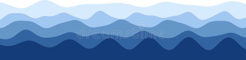 Abstract Blue Wave Pattern with Overlapping Oceanic Shapes in Various ...