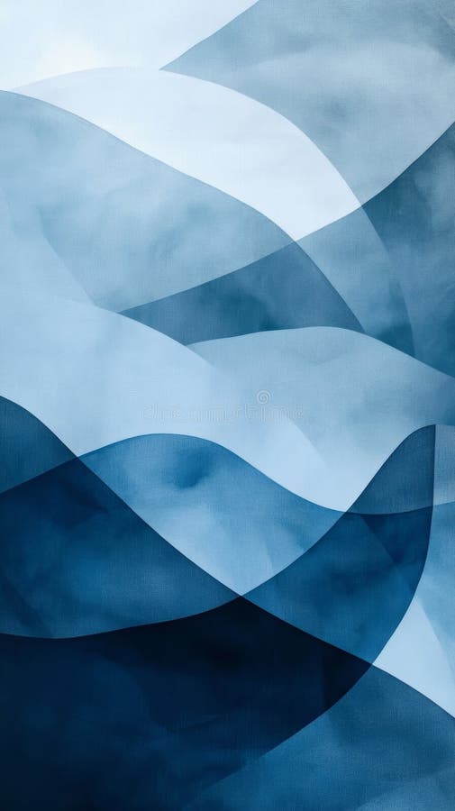 Abstract Blue Wave Pattern with Overlapping Shapes and Gradient ...