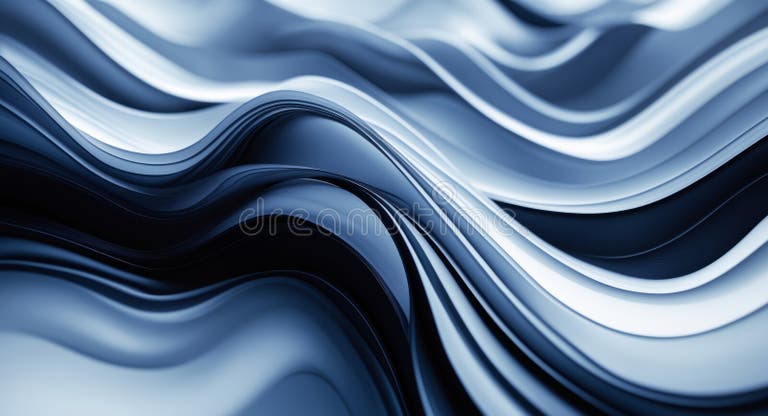 Abstract Blue Wave Pattern Serene, Curving Lines with Depth and Subtle ...