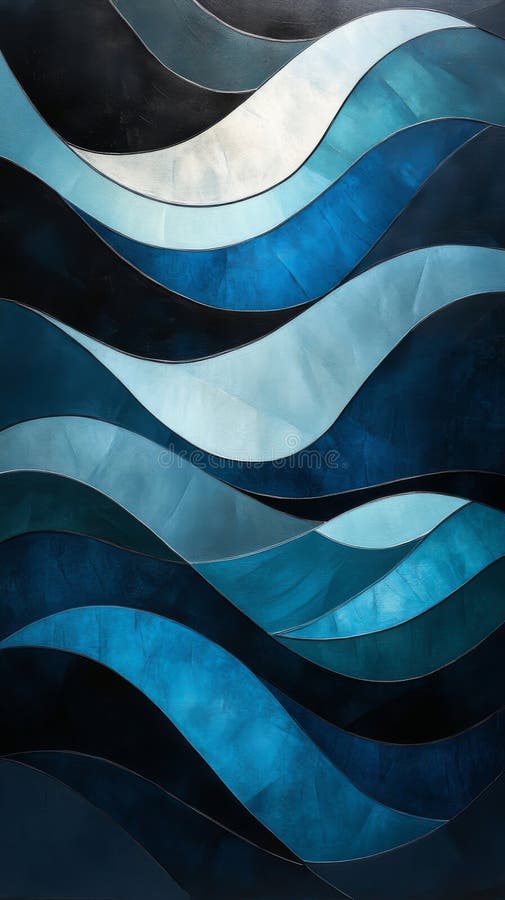 Abstract Blue Wave Pattern in Shades of Teal and Navy Stock Photo ...
