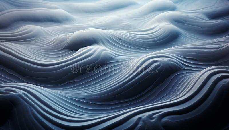 Abstract Blue Wave Pattern on Textured Sand Dune Backdrop Generated by ...