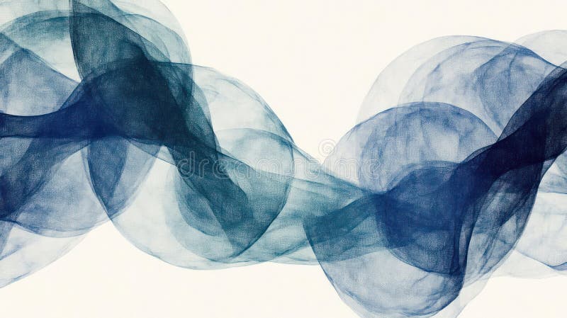 Abstract Blue Wave Pattern with Translucent Overlapping Circles Stock ...