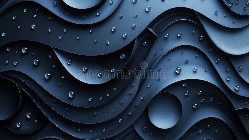 Abstract Blue Wave Pattern with Water Droplets. Modern, Sleek, and ...