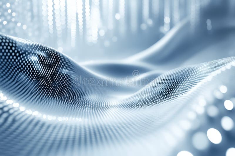 Abstract Blue Wave Patterns Created by Digital Dots in a Smooth Flowing ...