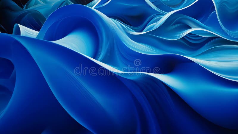 Abstract Blue Wave Patterns, Digital Art. Oceanic Motion and Creativity ...