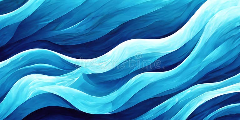 Abstract Blue Wave Patterns with Flowing Fluid Design Stock ...