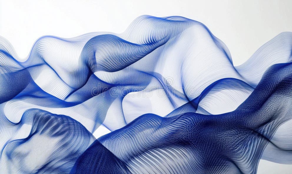 Abstract Blue Wave Patterns, Flowing Lines Create Dynamic Visual Texture, Soft Gradients, Modern ...