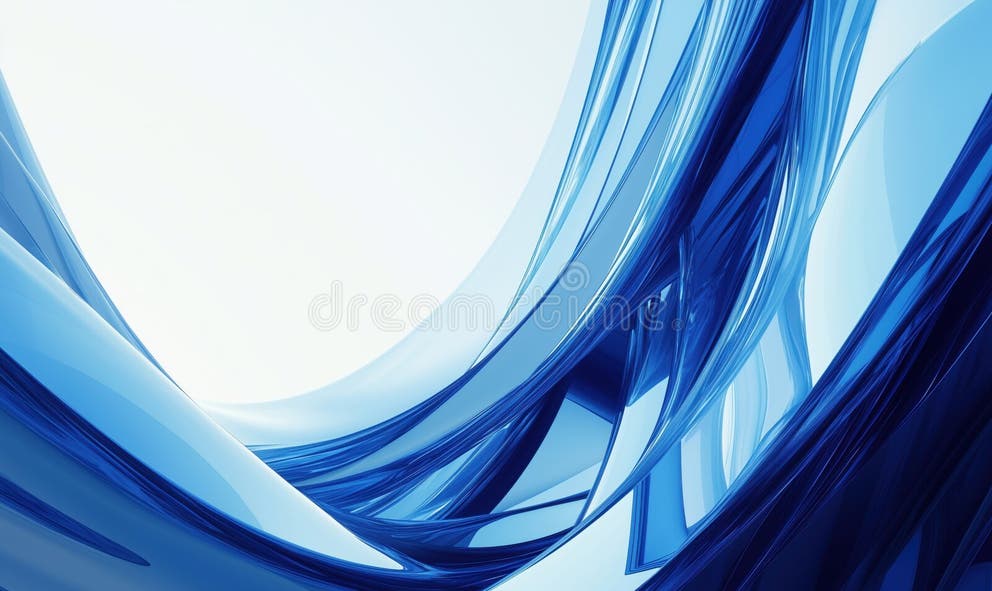 Abstract Blue Wave Patterns with Glossy Finish and Smooth Curves Stock ...