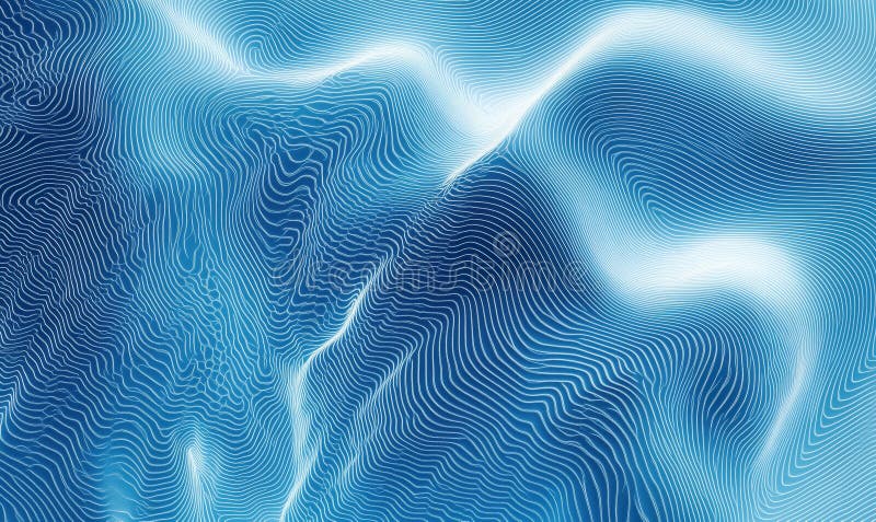 Abstract Blue Wave Patterns with Intricate Line Designs and Fluid ...