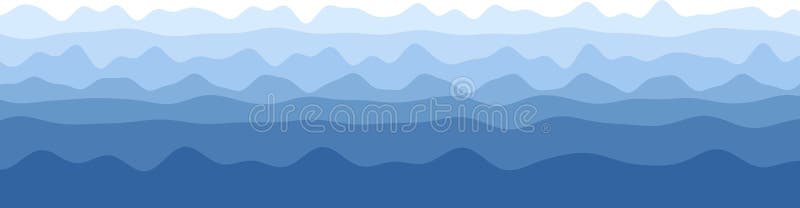 Abstract Blue Wave Patterns in Layers of Various Shades Stock Vector ...