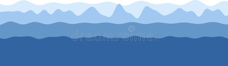 Abstract Blue Wave Patterns in Layers of Varying Shades Stock Vector ...