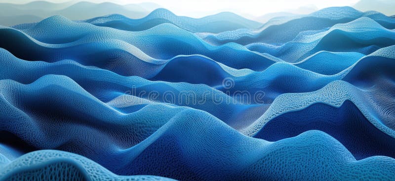 Abstract Blue Wave Patterns Resembling Oceanic Landscapes with ...