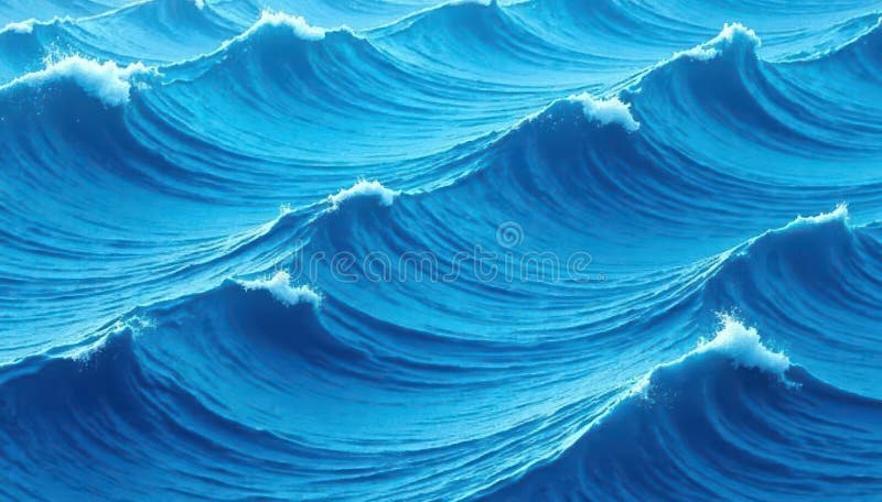 Abstract Blue Wave Seamless Pattern Water, Ocean, Sea, Ripple, Curve ...