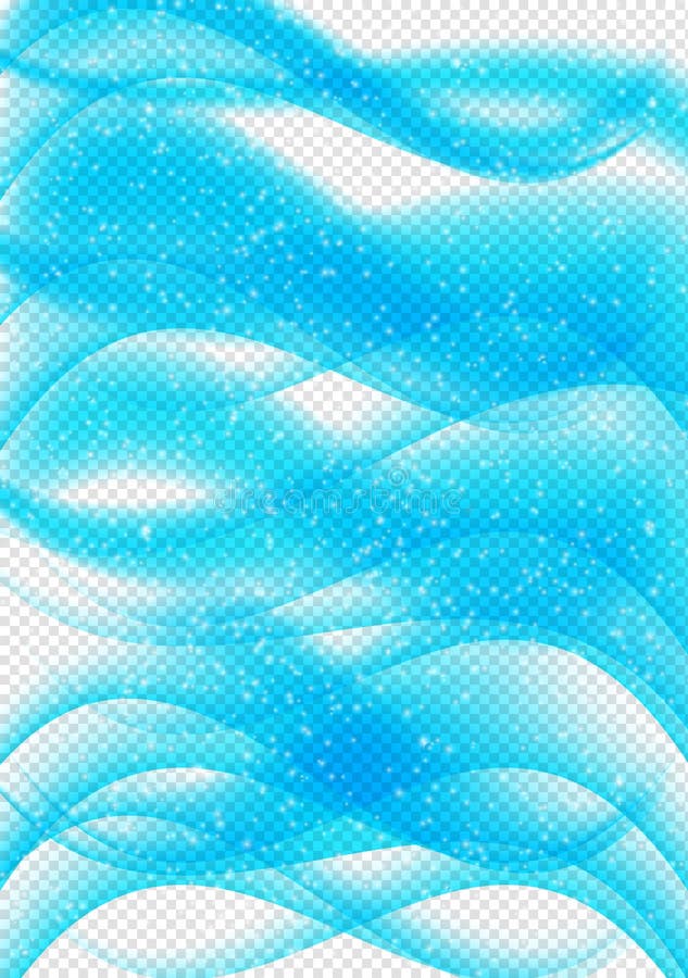 Abstract Blue Wave Set on Transparent Background. Vector Stock Vector ...