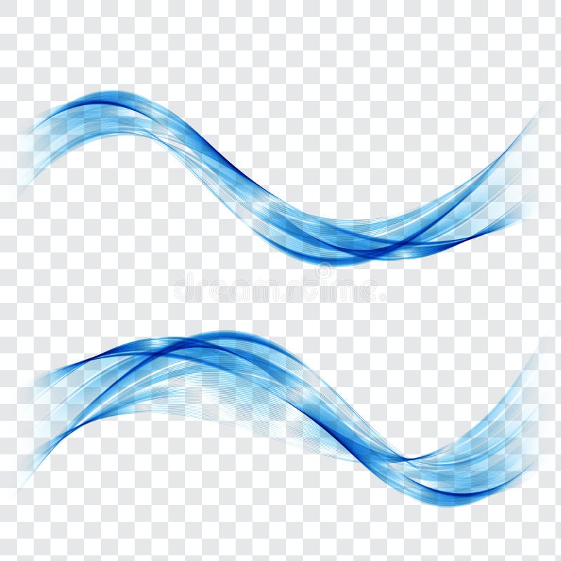 Transparent Background of Wavy Lines of Blue Color. Abstract Wave of ...