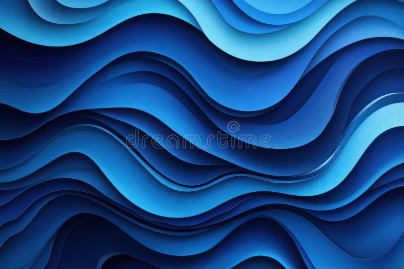Abstract Blue Wave Shapes Background with Gradient of Light and Dark ...