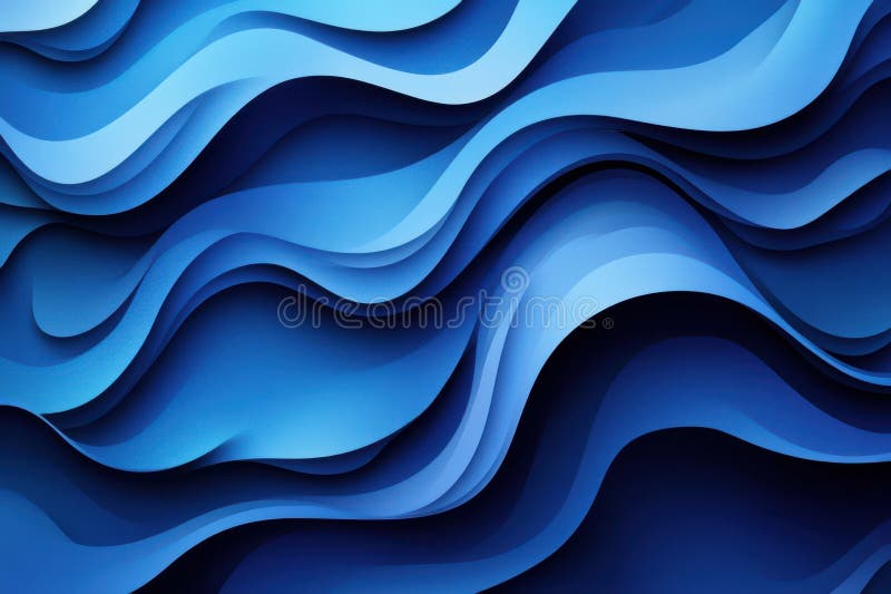 Abstract Blue Wave Shapes Background with Gradient of Light and Dark ...