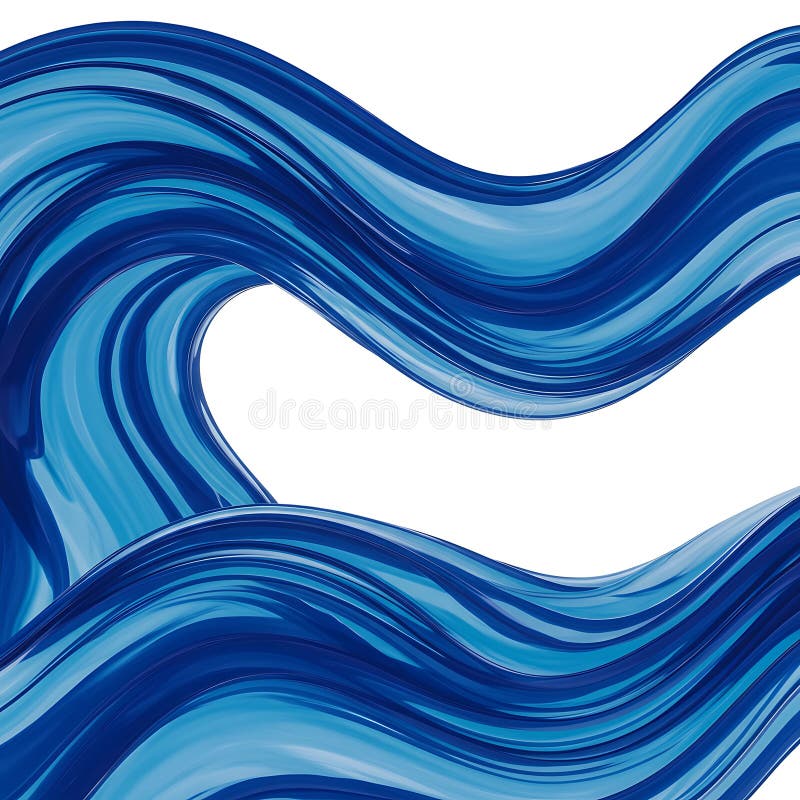 Abstract Blue Wave Swirls on White Background Stock Illustration ...