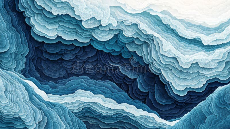 Abstract Blue Wave Texture Background Stock Illustration - Illustration ...