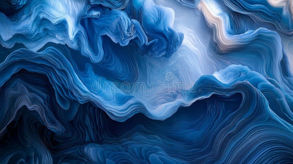 Abstract Blue Wave Texture Background Digital Art Stock Illustration ...