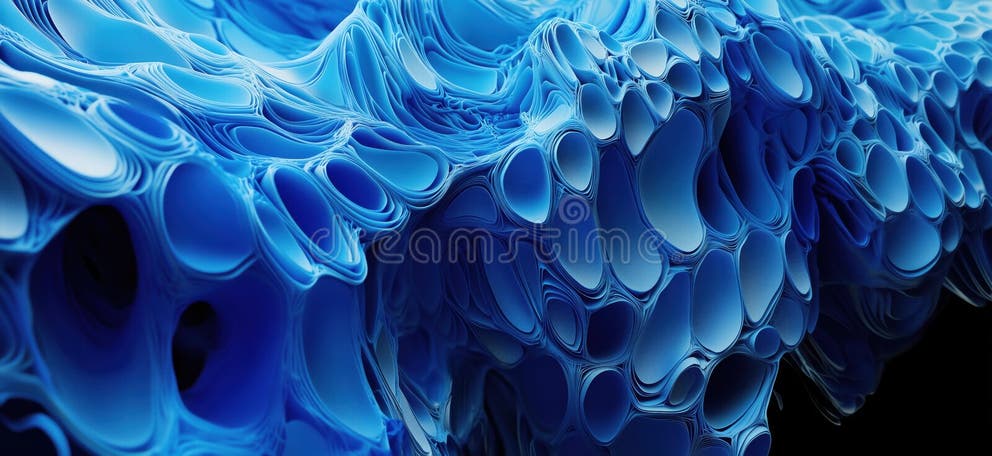 Abstract Blue Wave Texture with Organic Shapes and Fluid Forms Stock ...