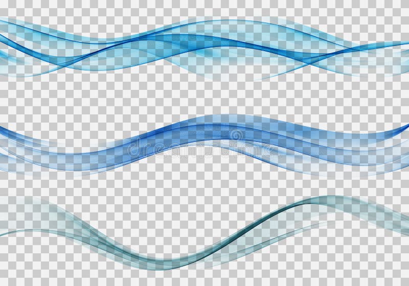 Abstract Blue Wave on a Transparent Background.Blue Wave Element Stock ...