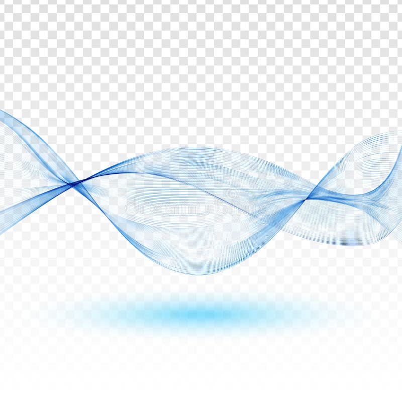 Vector Abstract Wave Background. Blue Transparent Waves on White ...