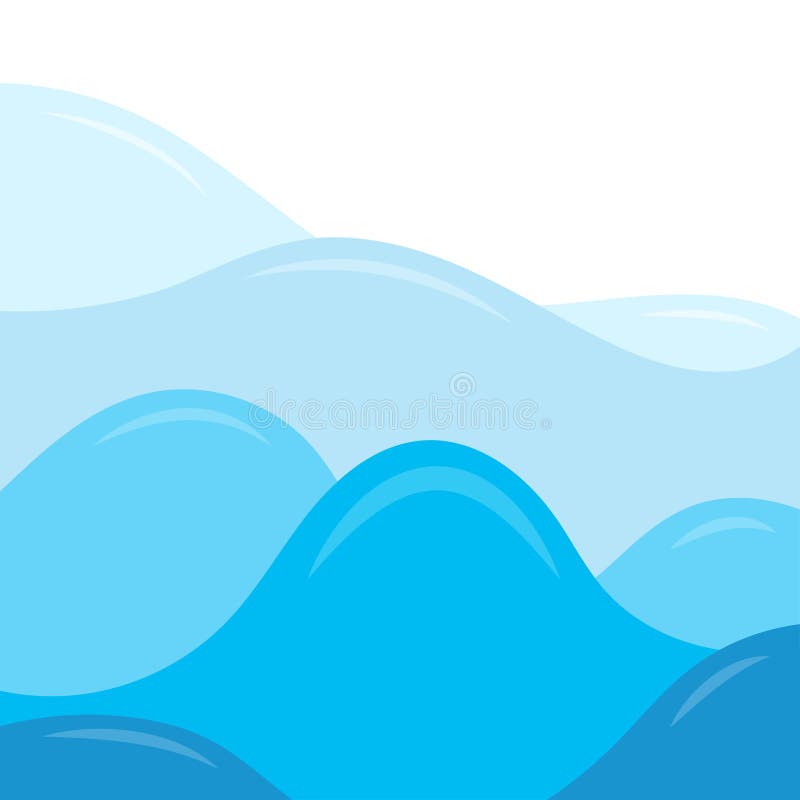 Abstract Blue Water Wave Vector Background Layer Shape Stock ...