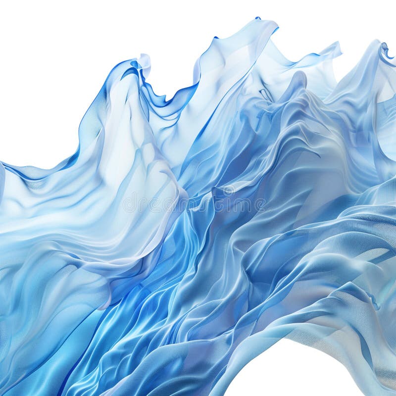 Abstract Blue Wave on White Background Render Ultra, Generative AI ...